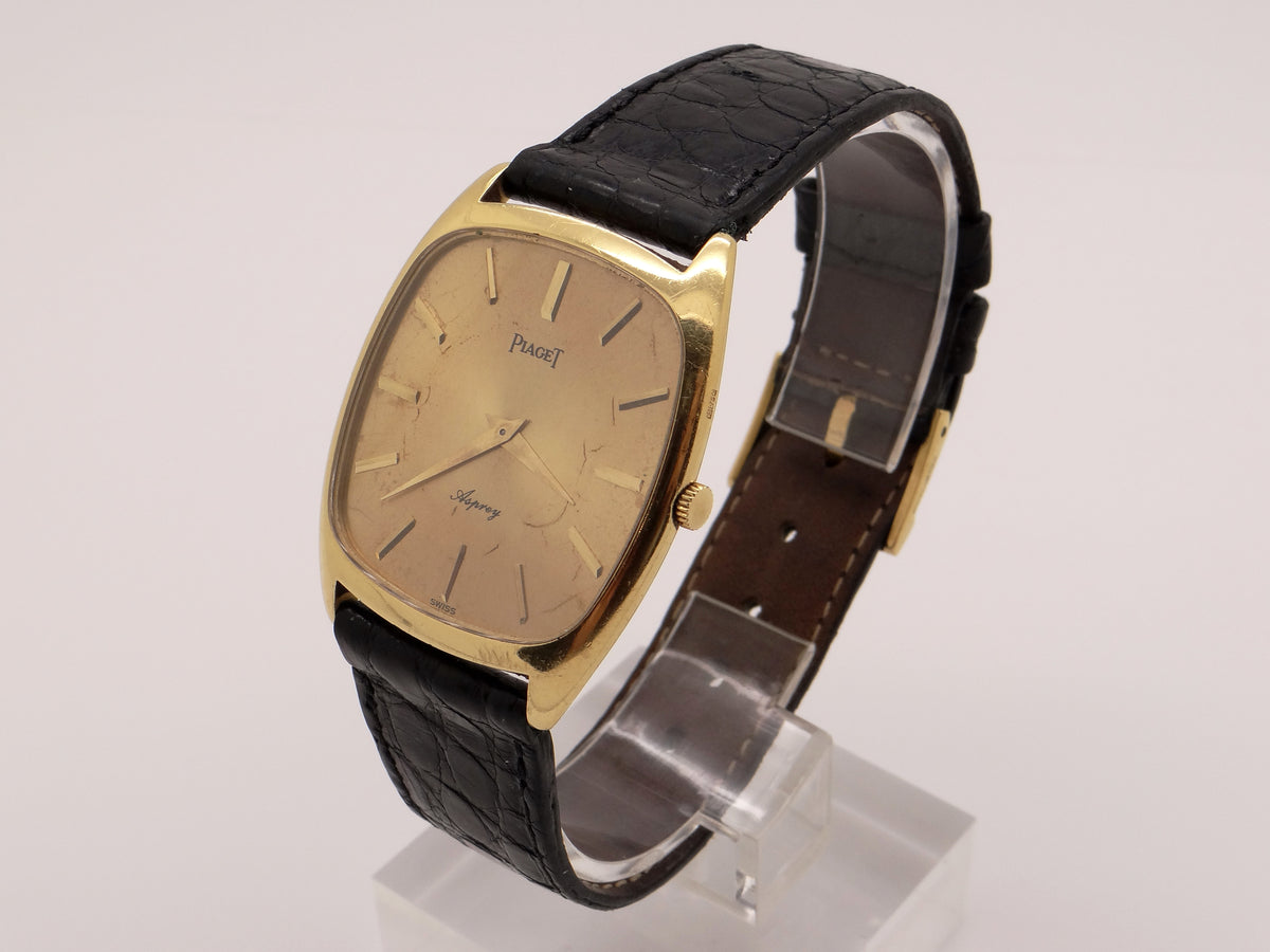 Piaget Asprey 18k Yellow Gold 18 Jewel Watch 9591 – Cileone Jewelers